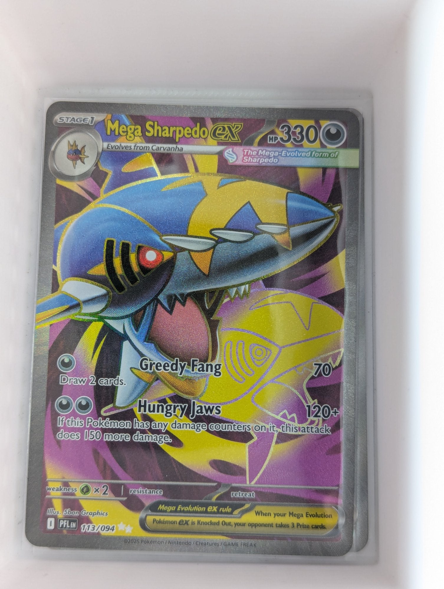 Mega Sharpedo ex 113- Phantasmal Flames - Mega Evolution Series Holo P ...