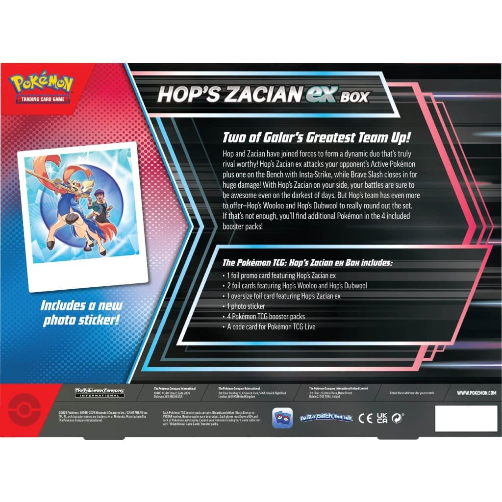 POKEMON Journey Together Pokemon – Hops Zacian ex – Box – Pop Culture ...