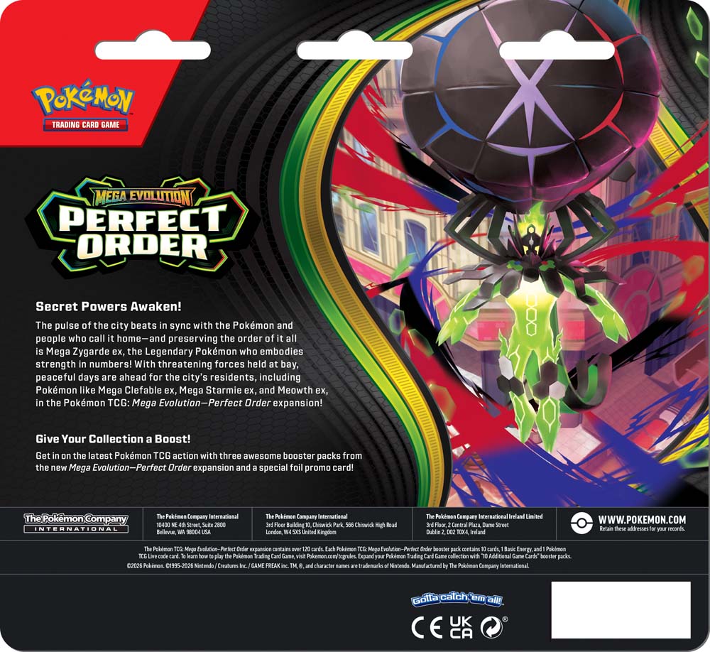 (Pre-Order) ME Perfect Order - Three Booster Blister Pokemon TCG – Pop ...